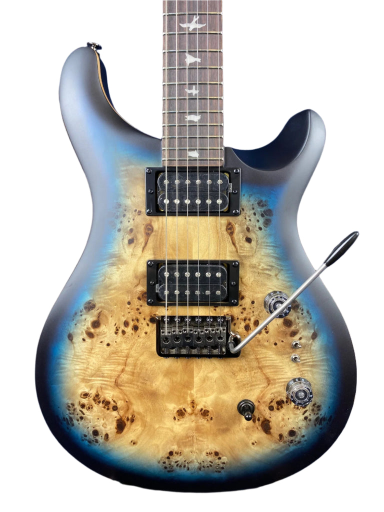 PRS Ltd Edition SE Custom 24-08 Poplar Burl in Satin Lake Blue Midnigh